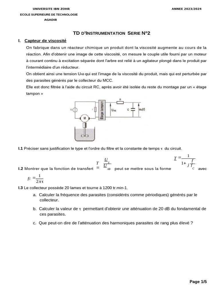 TD N°2 - Instrumentation | PDF