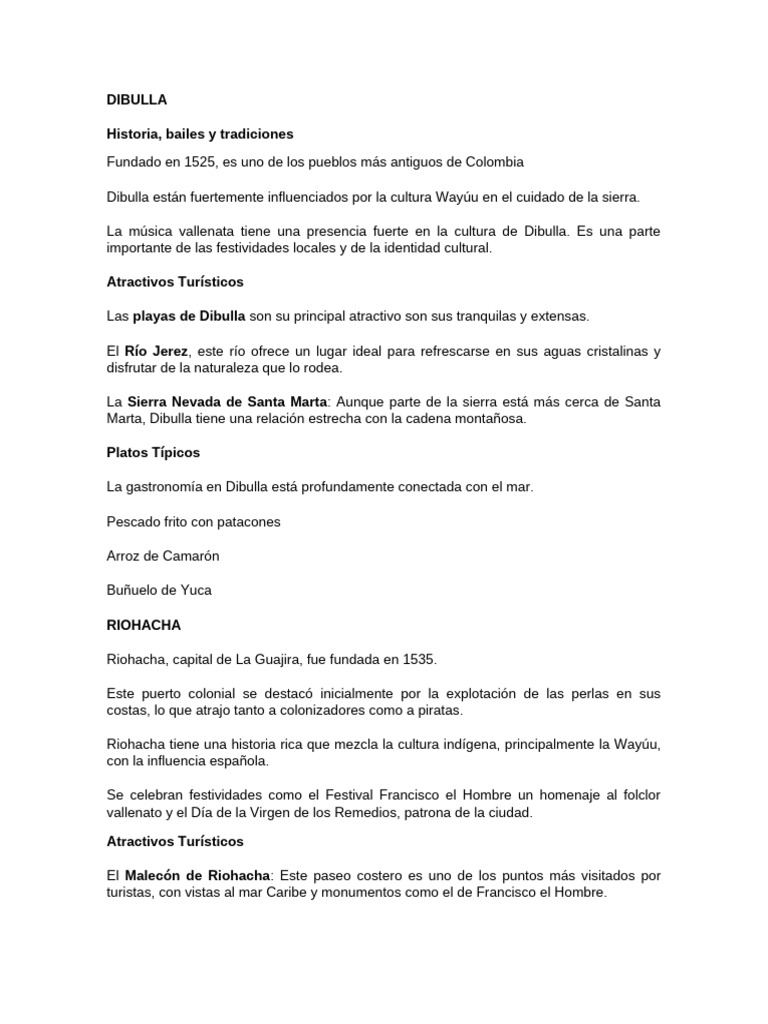 Paquete 2 Dibulla y Rohacha | PDF