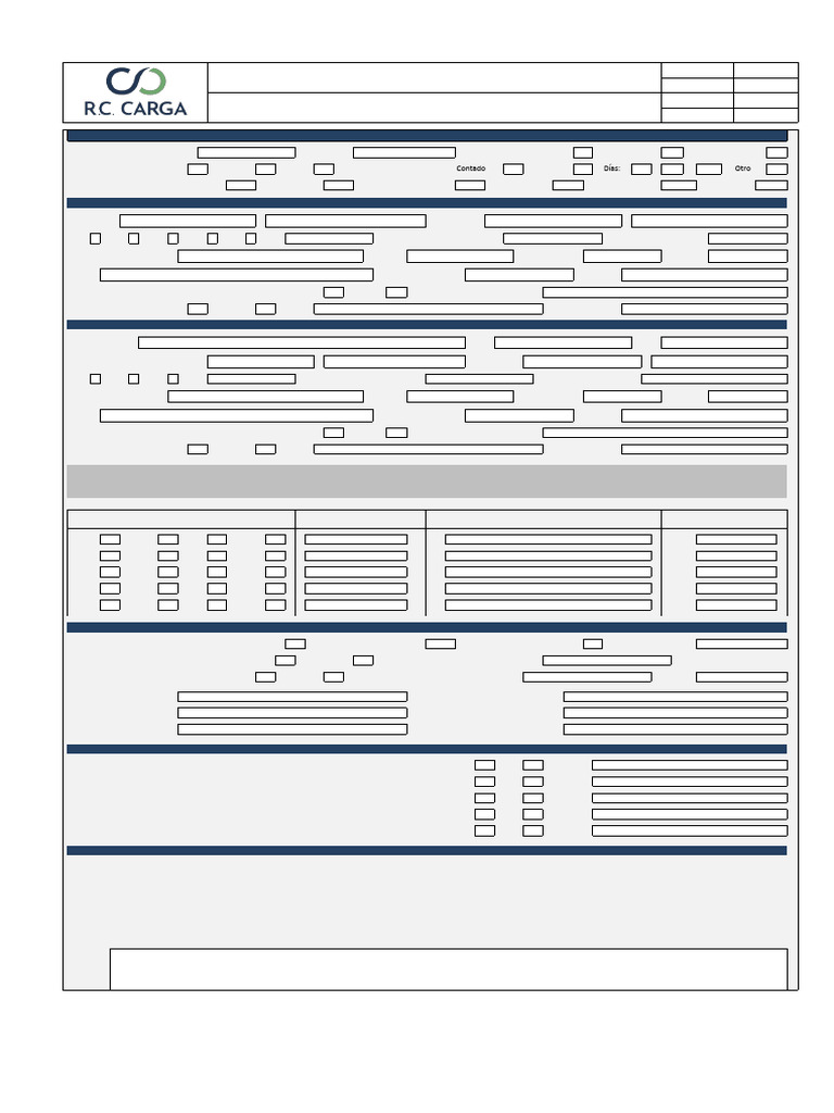Formato Único Creación Proveedores Transportistas RC Carga | PDF