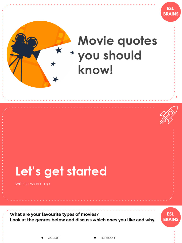 ESL Brains - Movie Quotes You Should Know! | PDF