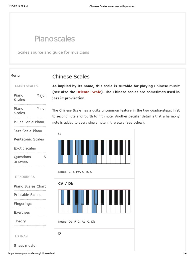 Chinese Scales - overview with pictures | PDF