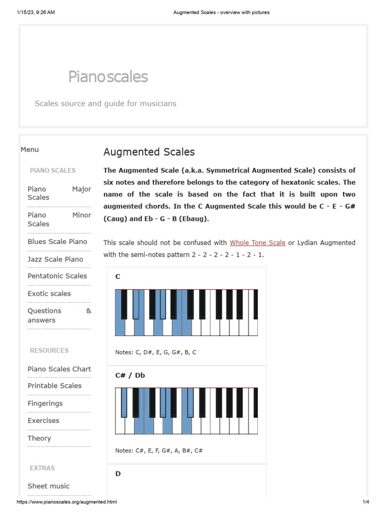 Augmented Scales - overview with pictures | PDF