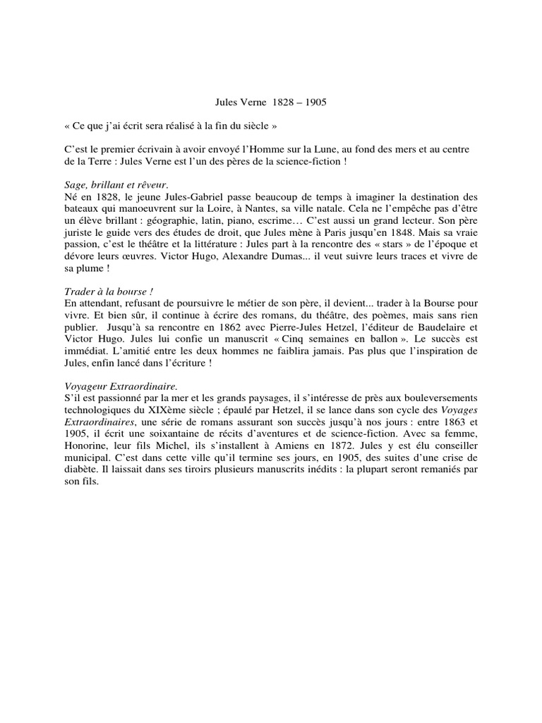 Jules Verne — Biographie | PDF