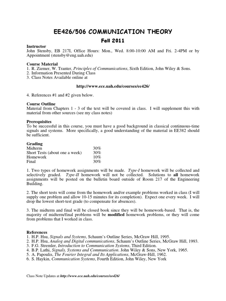 Communication Theory | PDF | Modulation | Fourier Transform