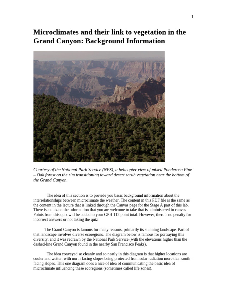 112background MicroclimateVegetationGrandCanyon | PDF