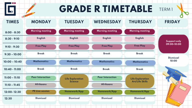 Grade R Timetable 2024 | PDF