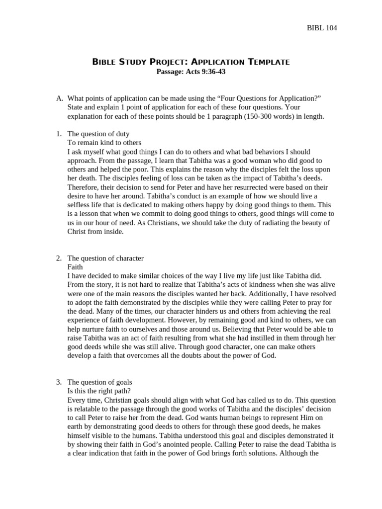 Bible Study Project Application Template | PDF