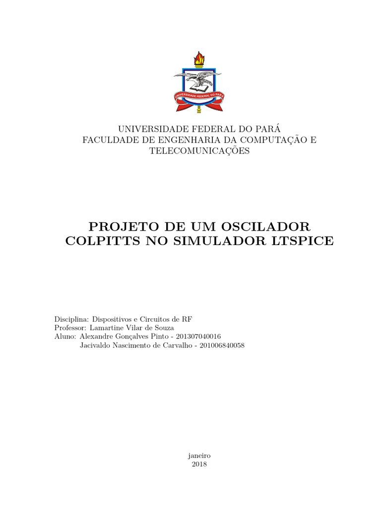 Simulação de Um Oscilador Colpitts | PDF | Oscilador eletrônico ...