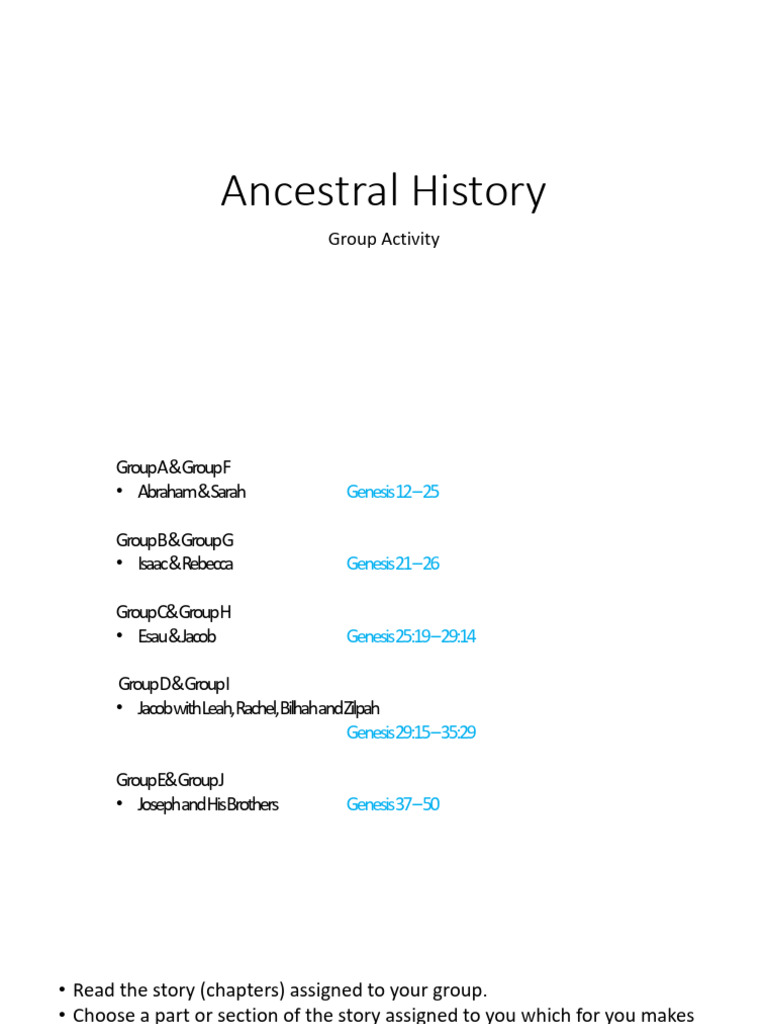 Group Activity Ancestral History | PDF