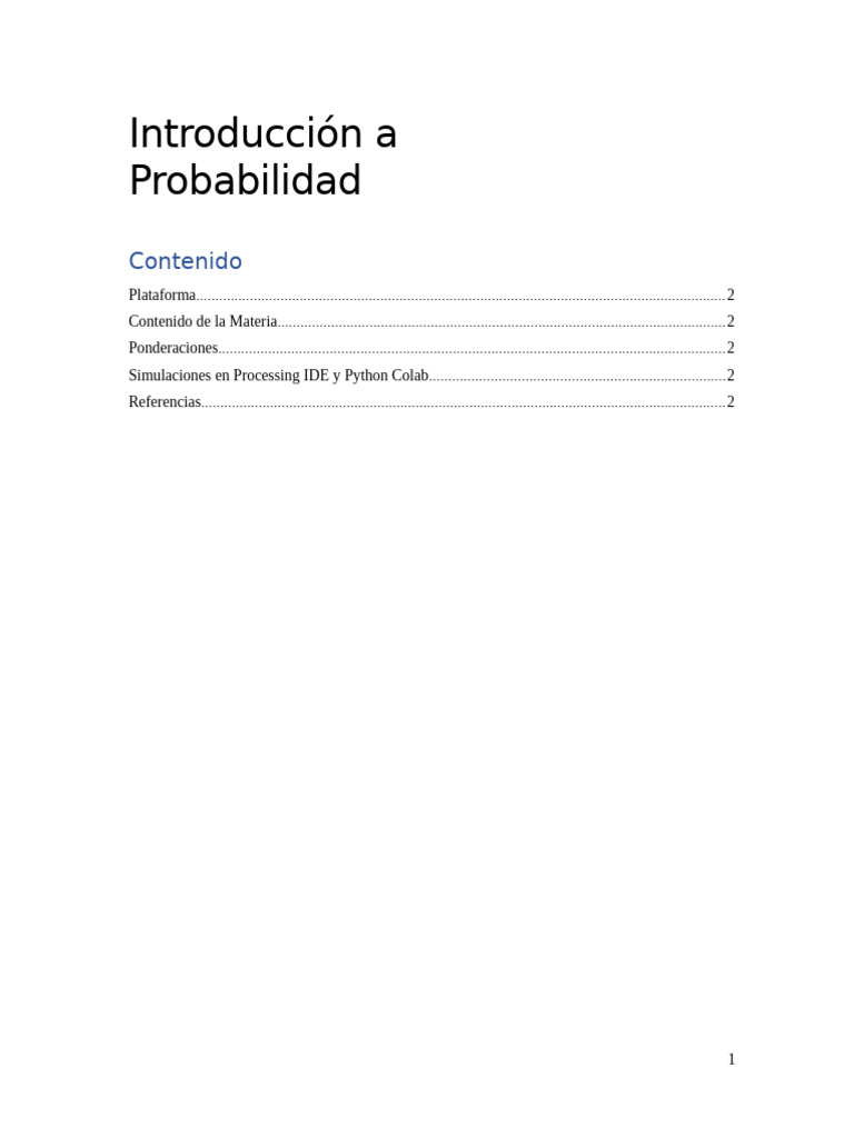 U0 Introducción a Probabilidad | PDF