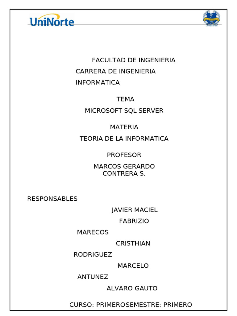 Microsoft Sql Server Pdf