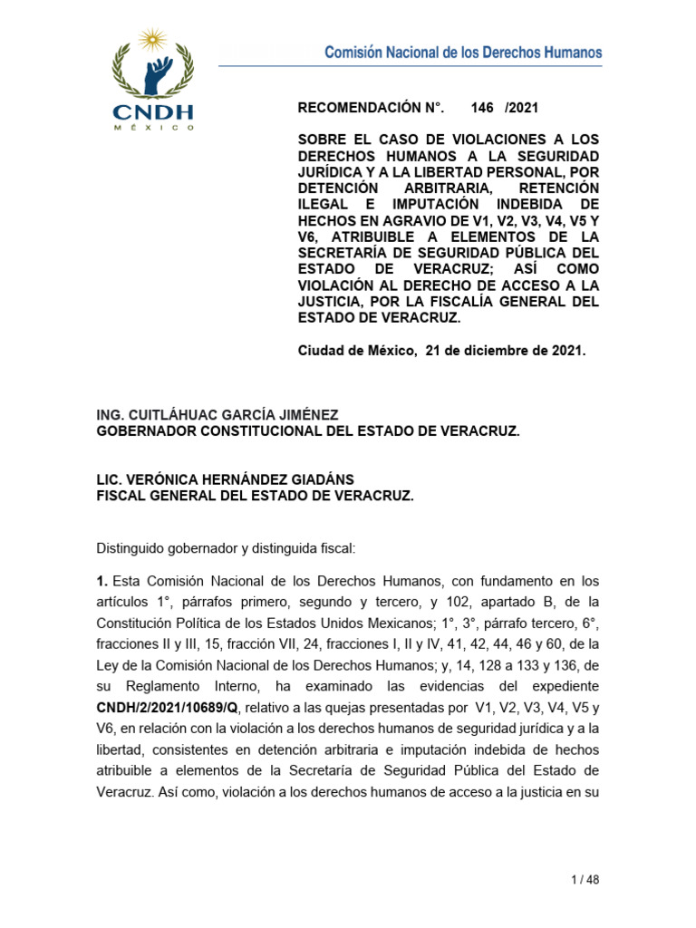 Recomendacion CNDH | PDF