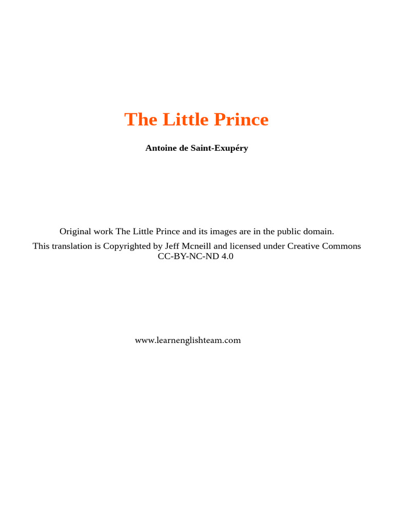 The Little Prince Antoine De Saint Exupery Pdf Download Pdf