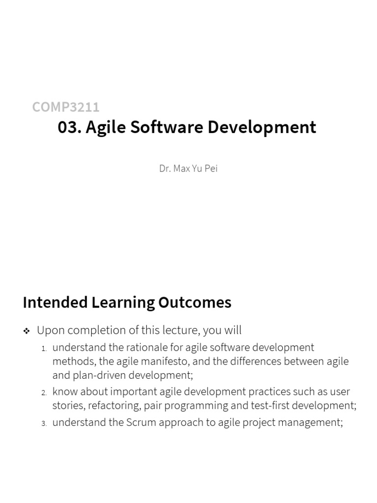 Agile Software Development | PDF