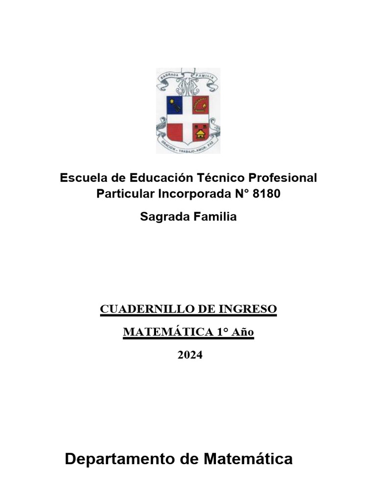 Cuadernillo de Matemática 2024 | PDF