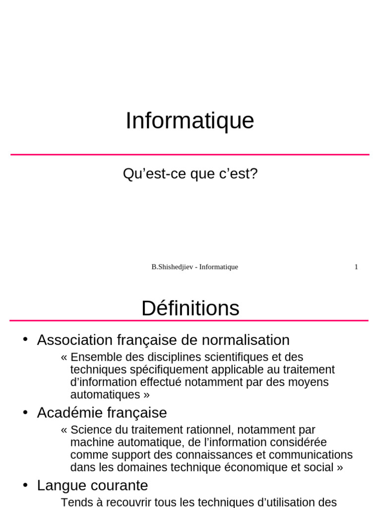Informatique | PDF