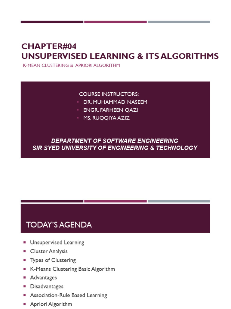 Chapter 04 Unsupervised Learning and Its Algorithms | PDF