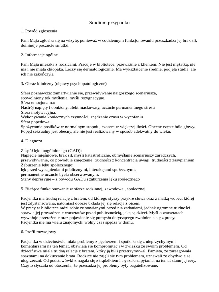 Anna Sieradzka-studium Przypadku | PDF