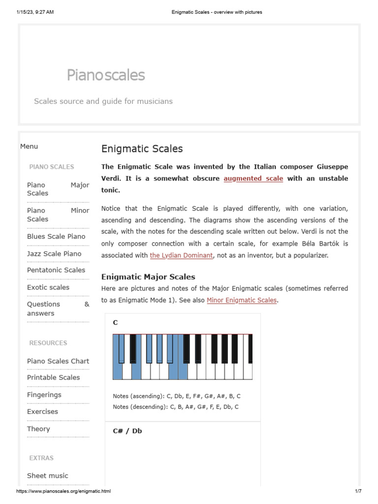Enigmatic Scales - overview with pictures | PDF