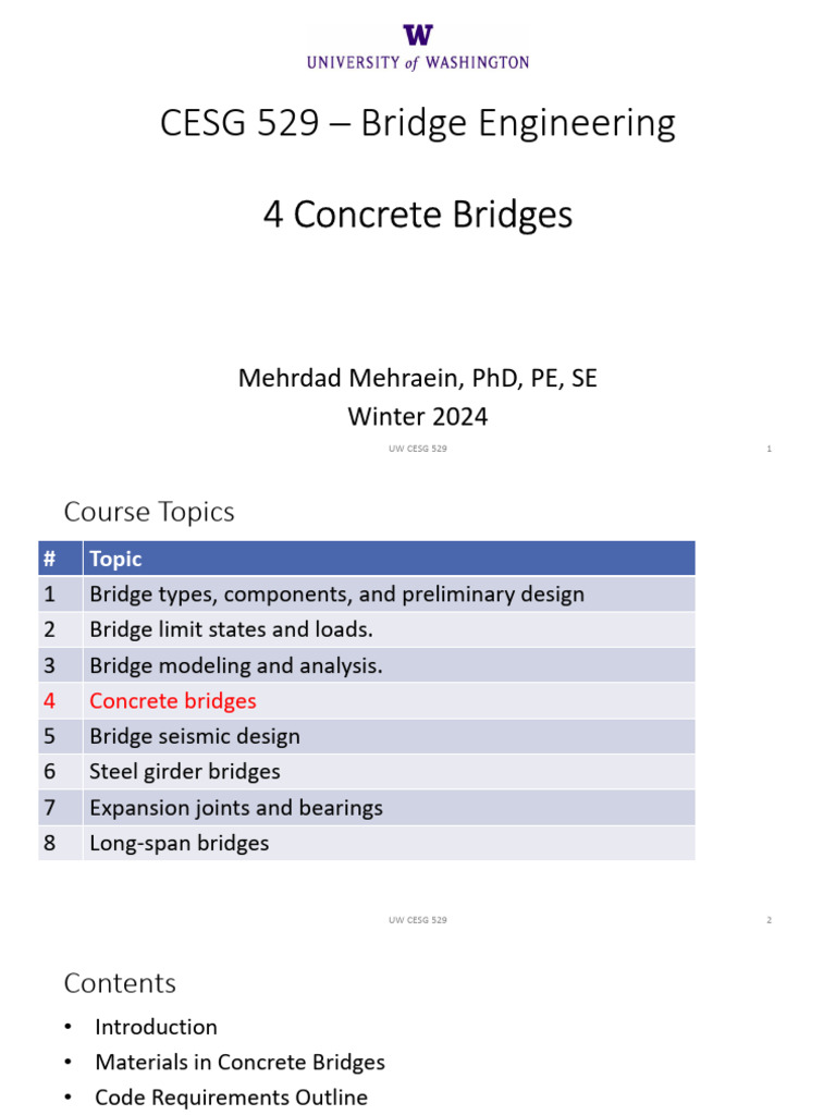 Class 4 Concrete Bridges (2024-02-09) | PDF