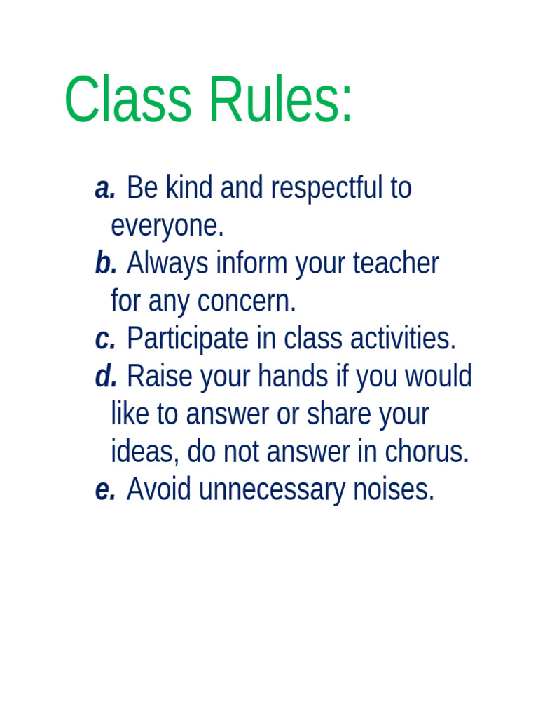 Class Rules | PDF