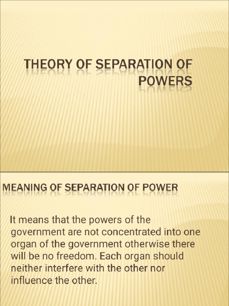 Separation of Powers - Notes | PDF