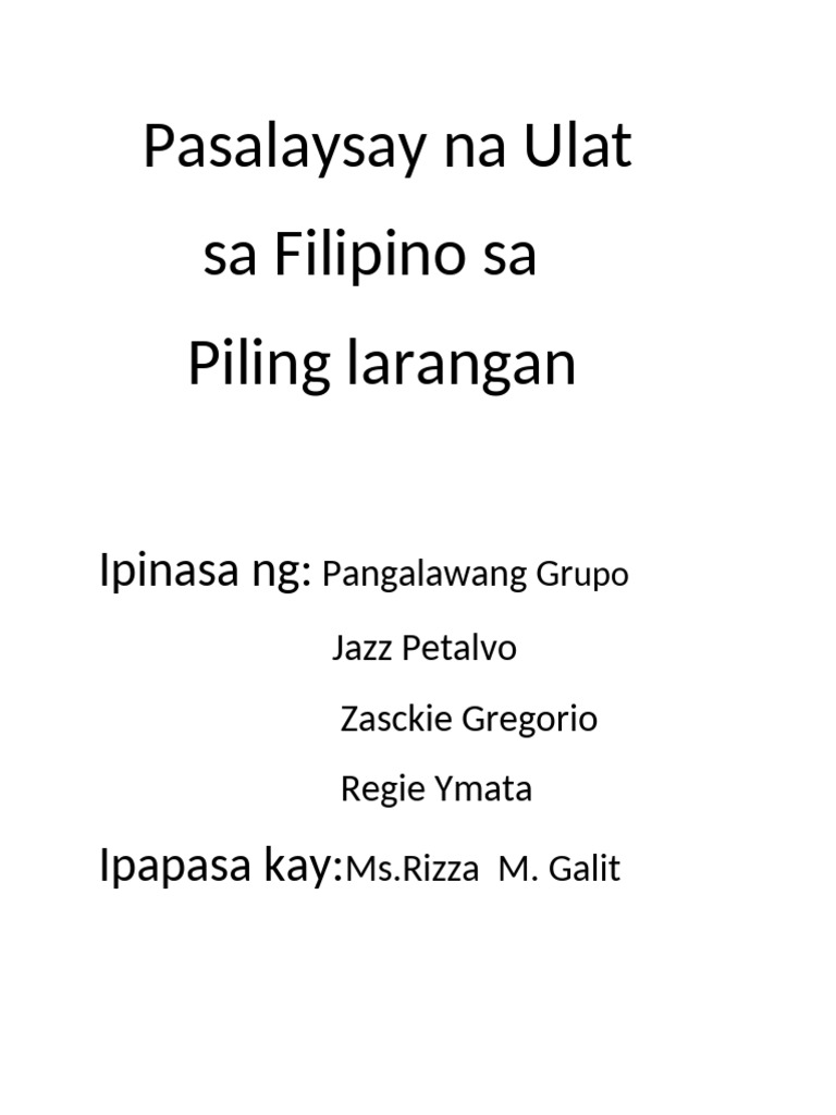 Pasalaysay Na U-WPS Office | PDF