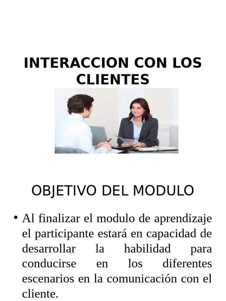 Interaccion Con Los Clientes | PDF | Comunicación | Crecimiento ...