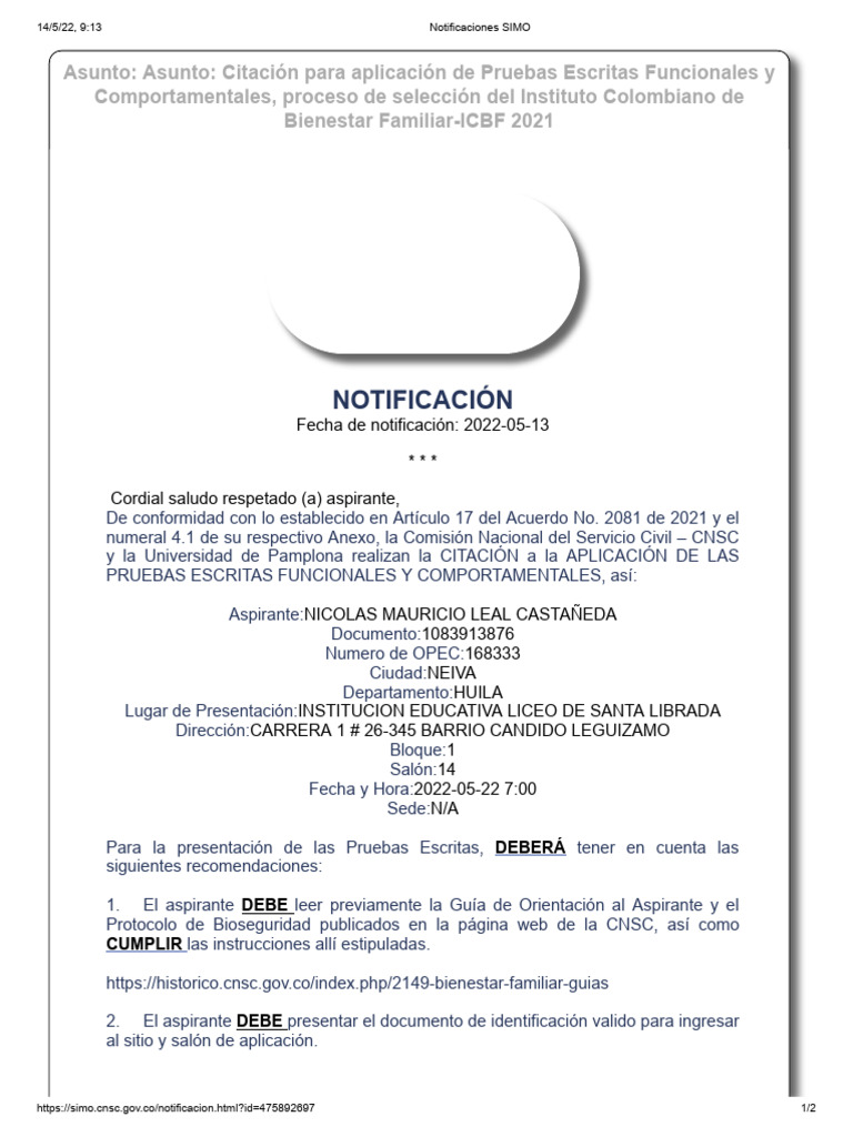 Notificaciones SIMO | PDF | Tecnología