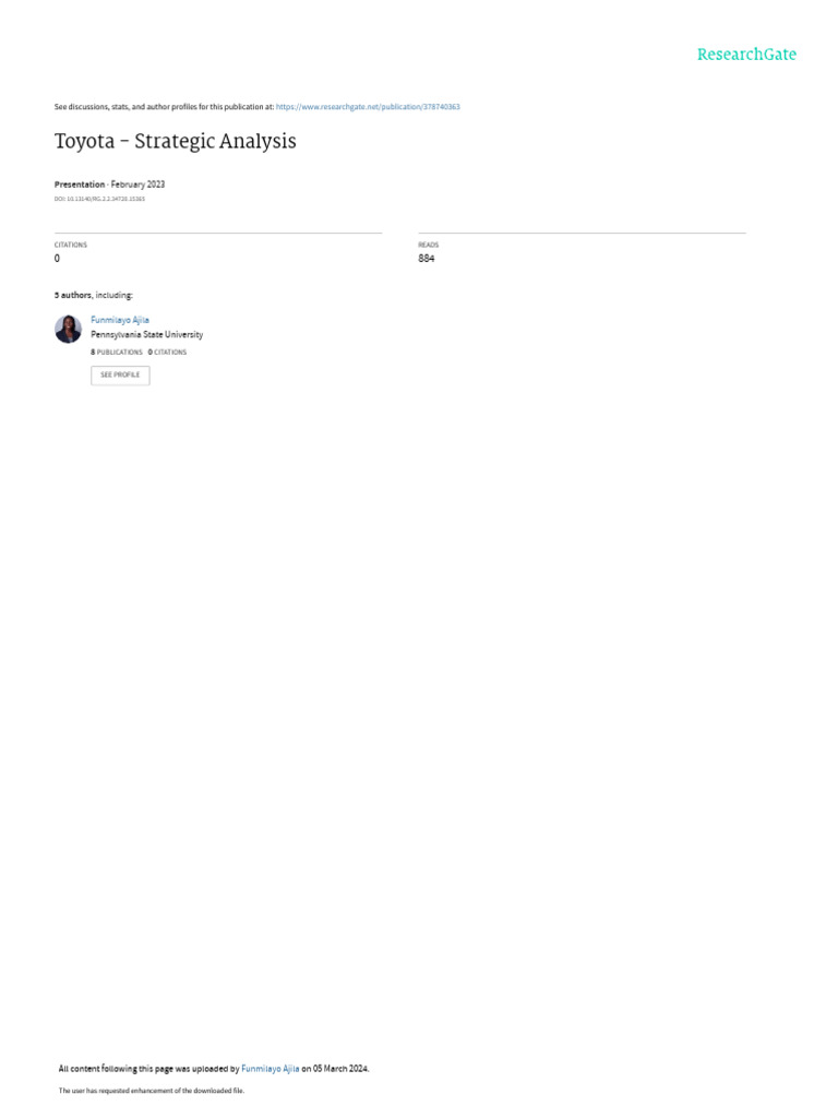 Toyota StrategicAnalysis | PDF