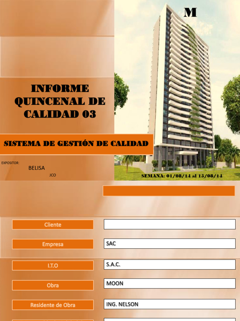ML - 2 Reporte de Calidad - Quincenal 1 | PDF
