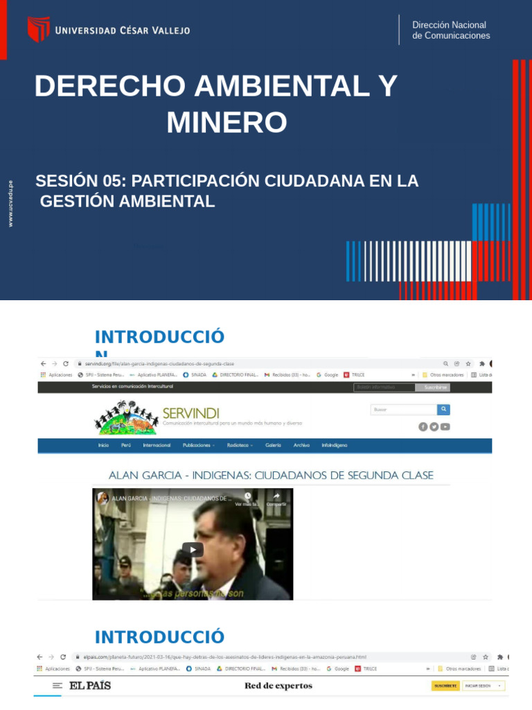 Derecho Ambiental Y Minero: Sesión 05: Participación Ciudadana en La ...