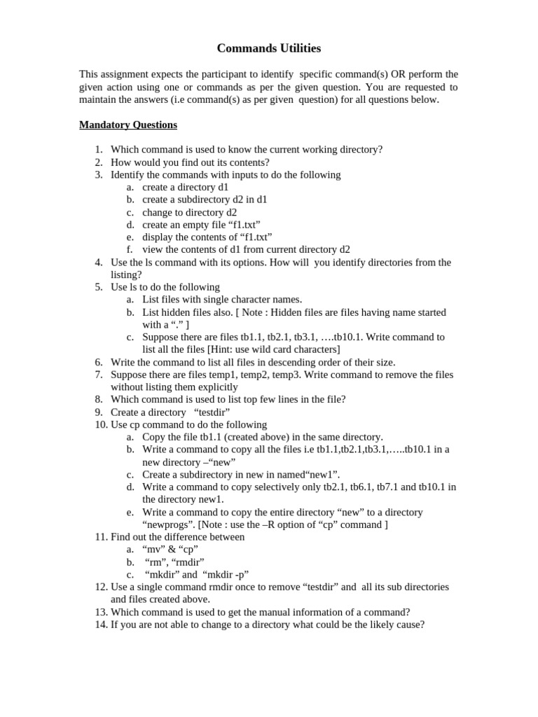 LinuxCommands Assignments | PDF