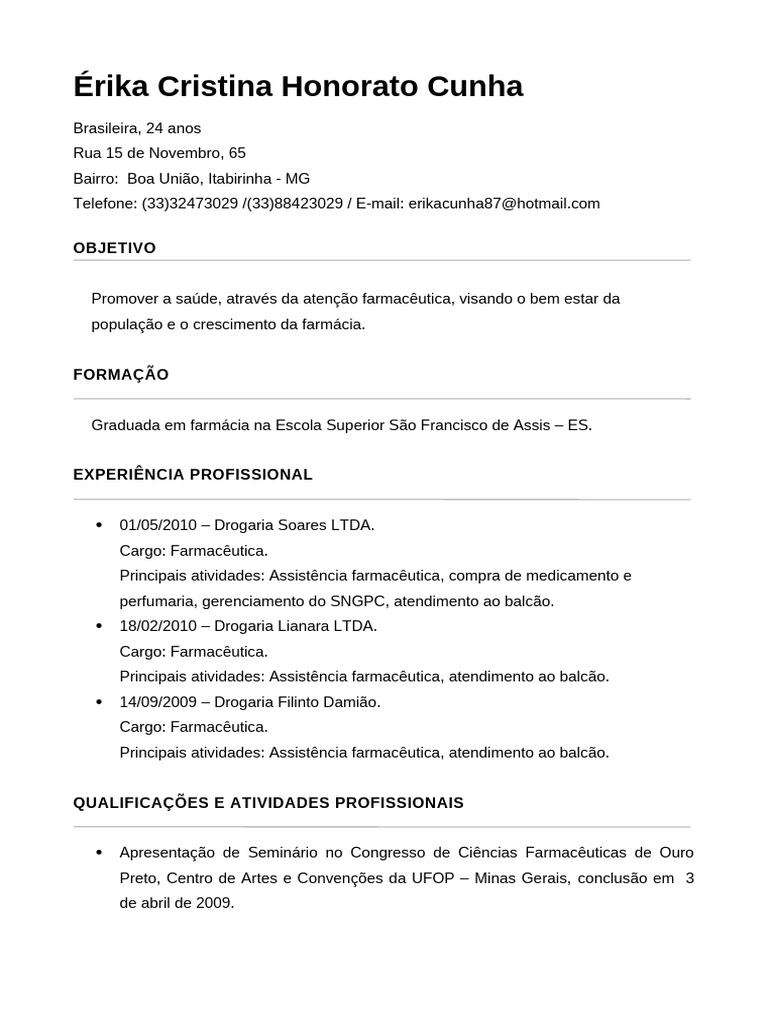 Curriculum Erika | PDF