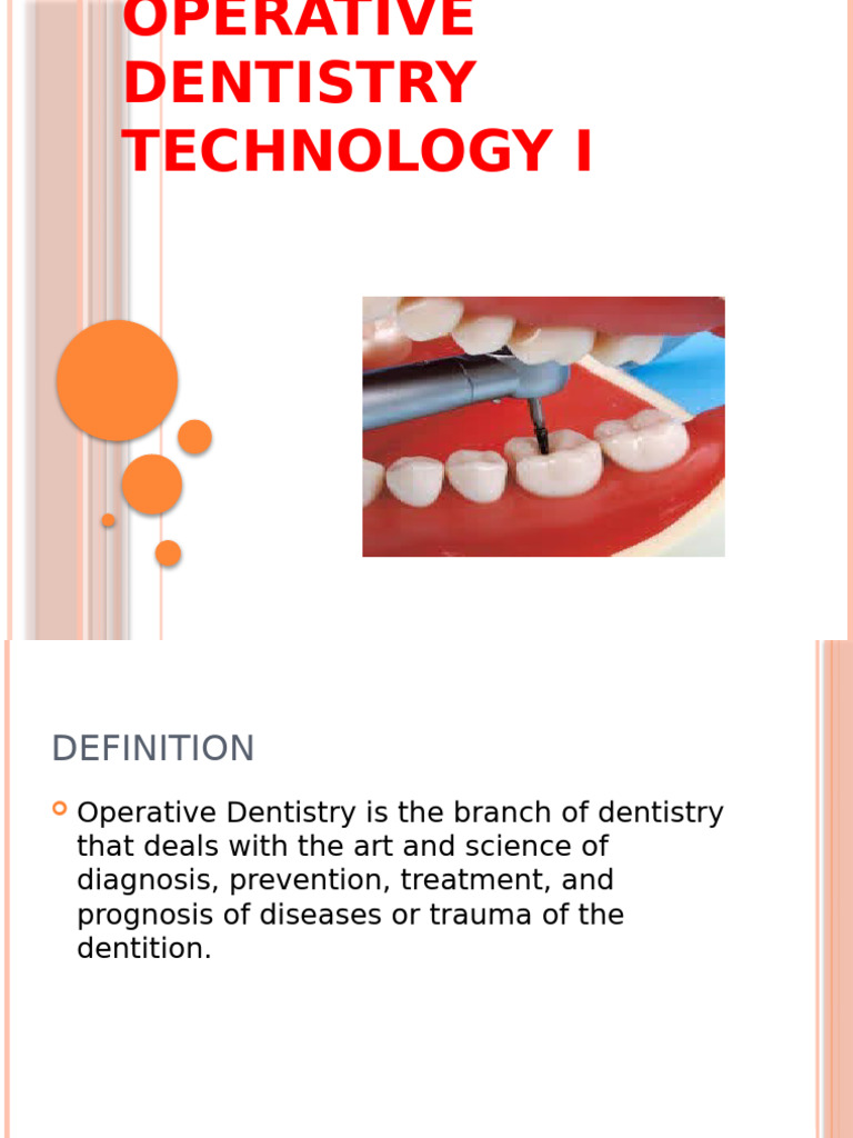 Operative Dentistry Technology I | PDF