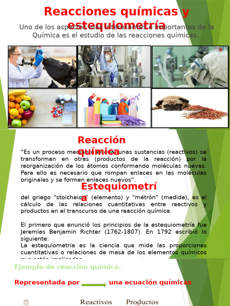 Reacciones Químicas y Estequiometria | PDF | Química | Reacciones químicas