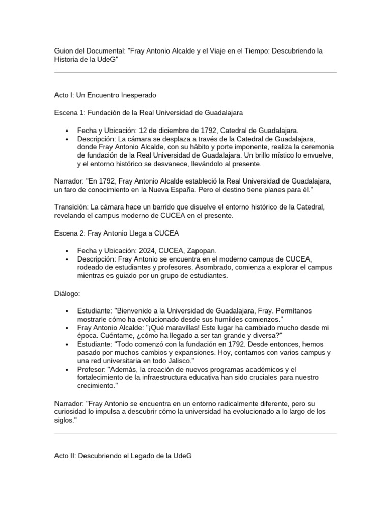 Guion Del Documental | PDF