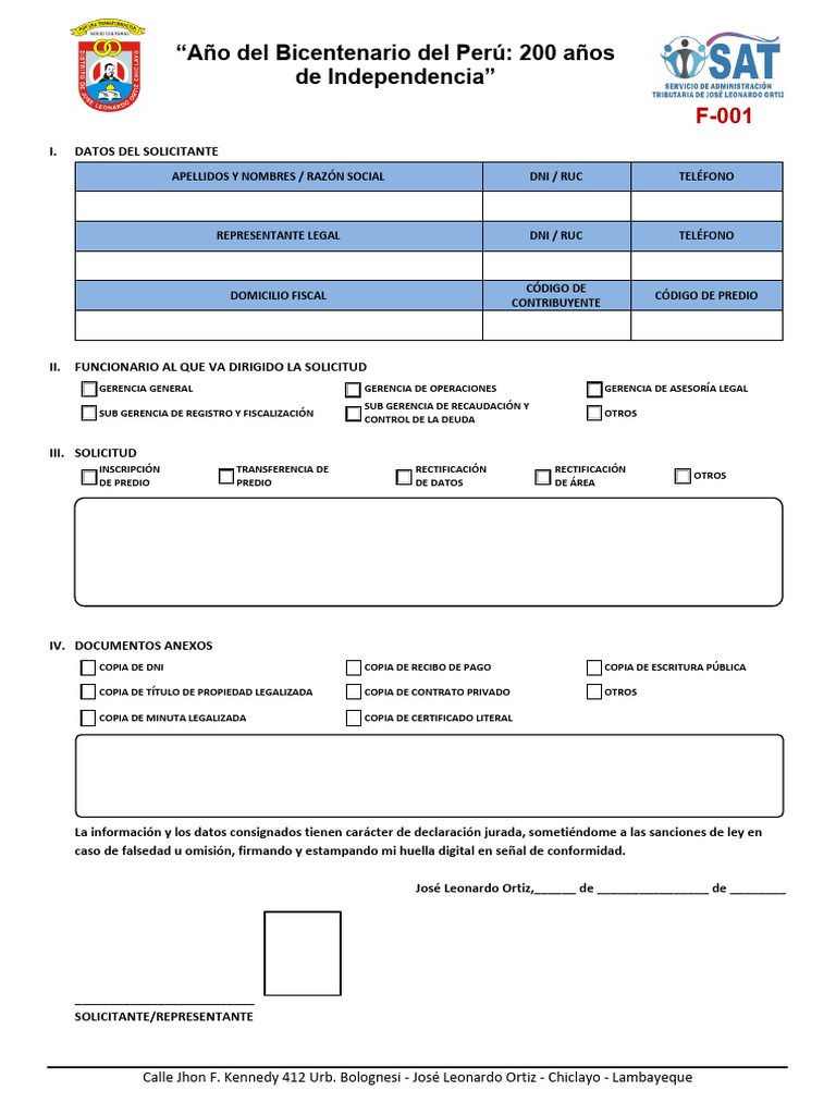 Formato 001 | PDF