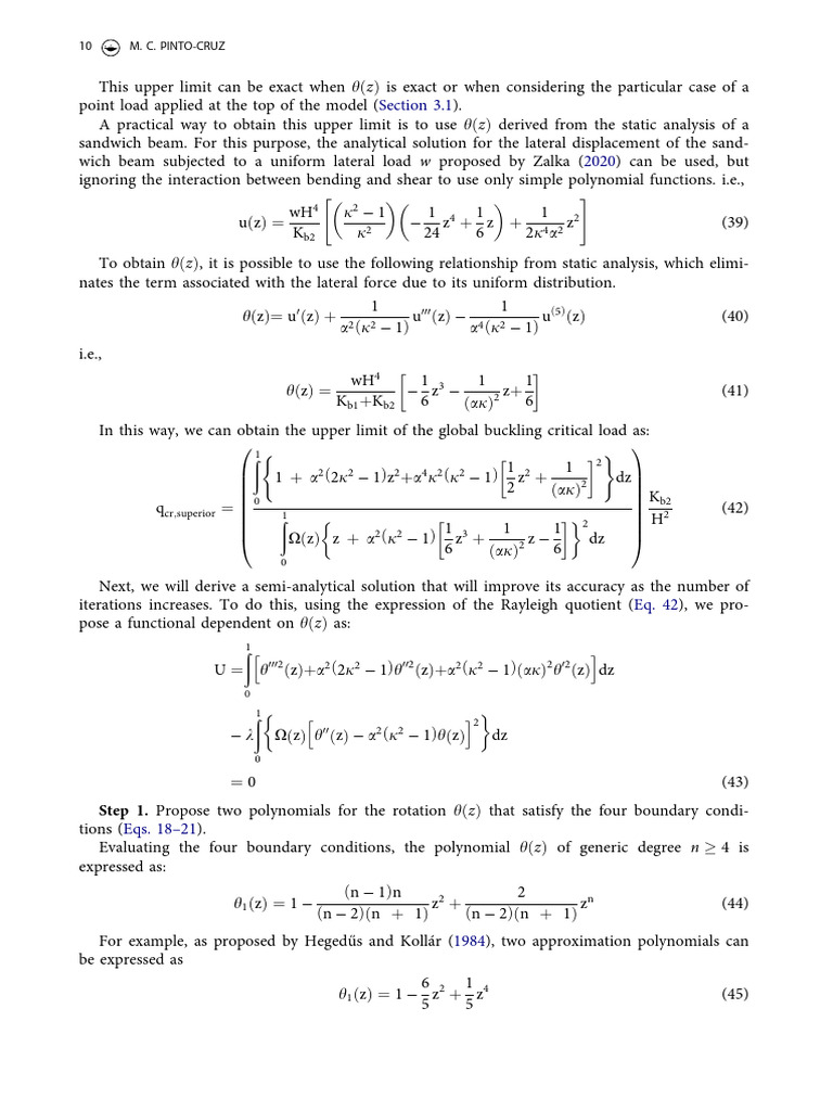 Practical Solutions For Global Buckling Analysis In Tall Buildings Classic Sandwich Continuous