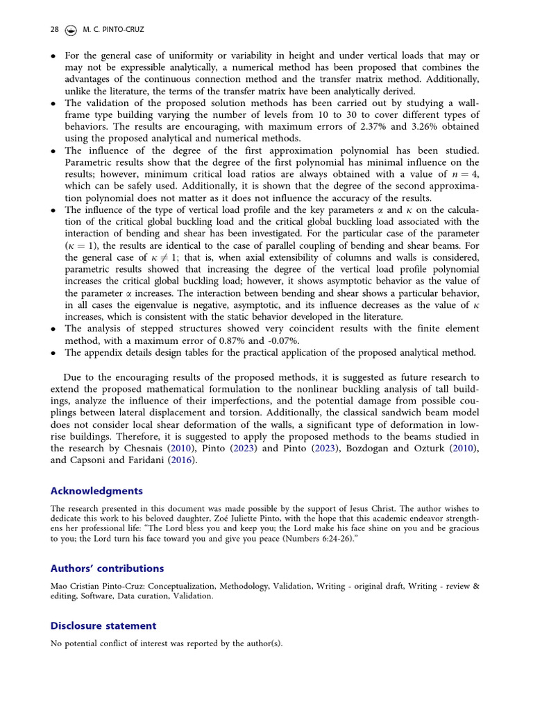Practical solutions for global buckling analysis in tall buildings classic sandwich continuous ...