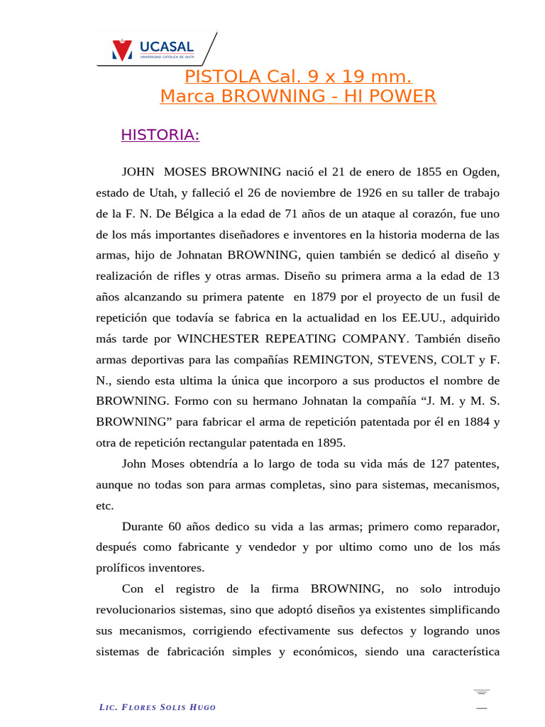 4 Pistola 9 mm. Mca. Browning | PDF