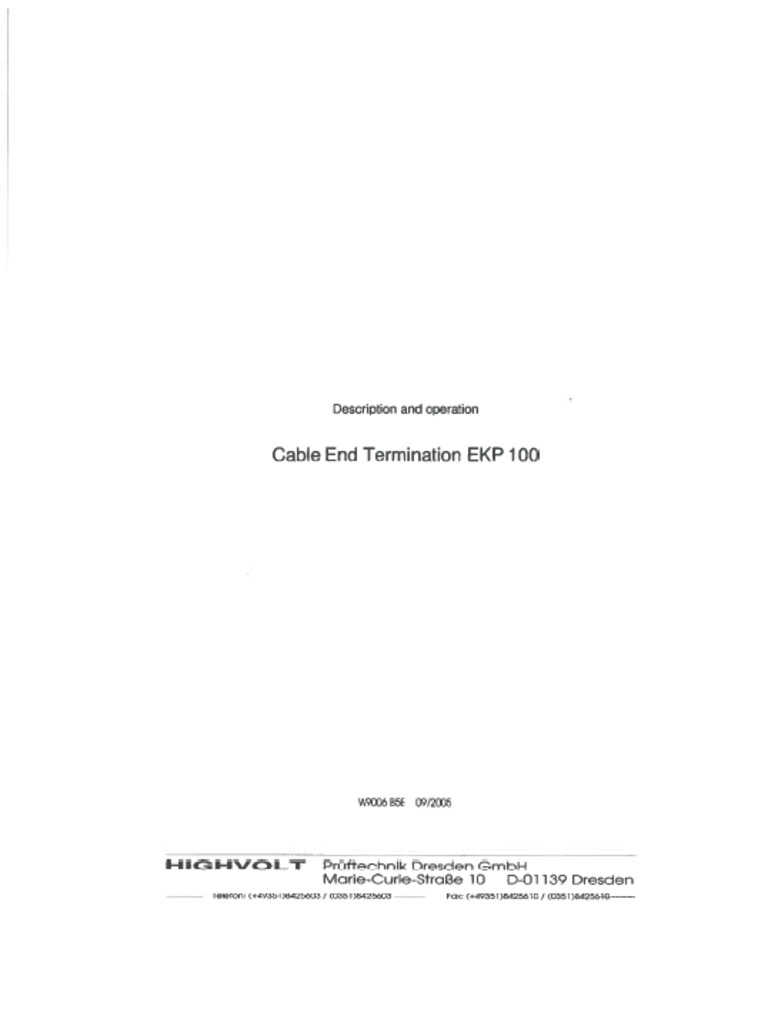 Cable End Termination EKP 100 | PDF