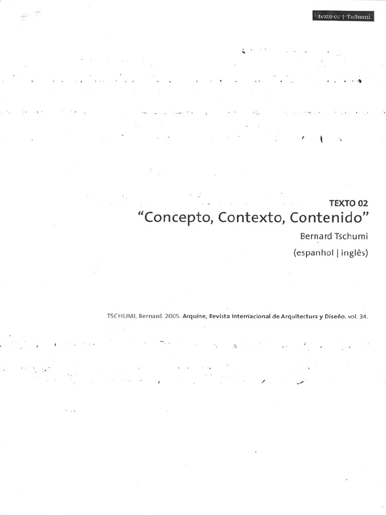 Lectura+#1 - Tschumi - Concepto 2c+contexto y Contenido | PDF