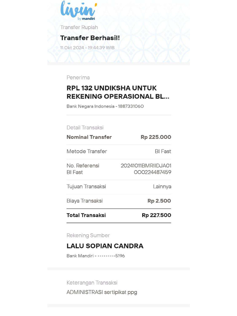 Biaya MAP, Pengiriman, Baju PPG | PDF