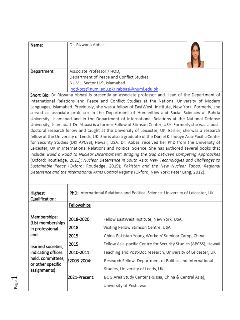 1637303169Dr Rizwana HEC-QEC CV Pattern NUML 20 Nov 2021 | PDF