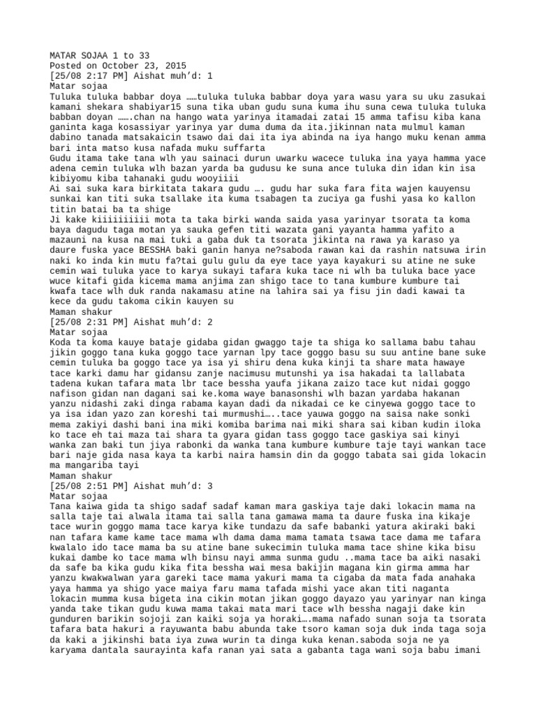 MATAR SOJAA Na Maman Shakur | PDF