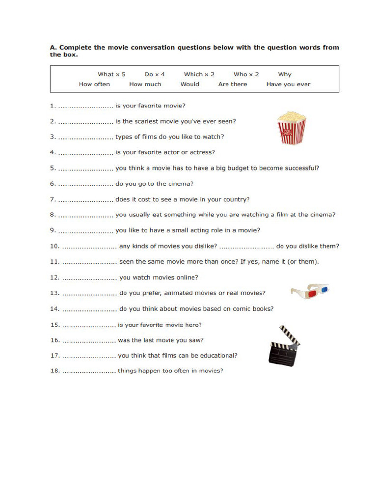 Cinema - Conversation Questions | PDF