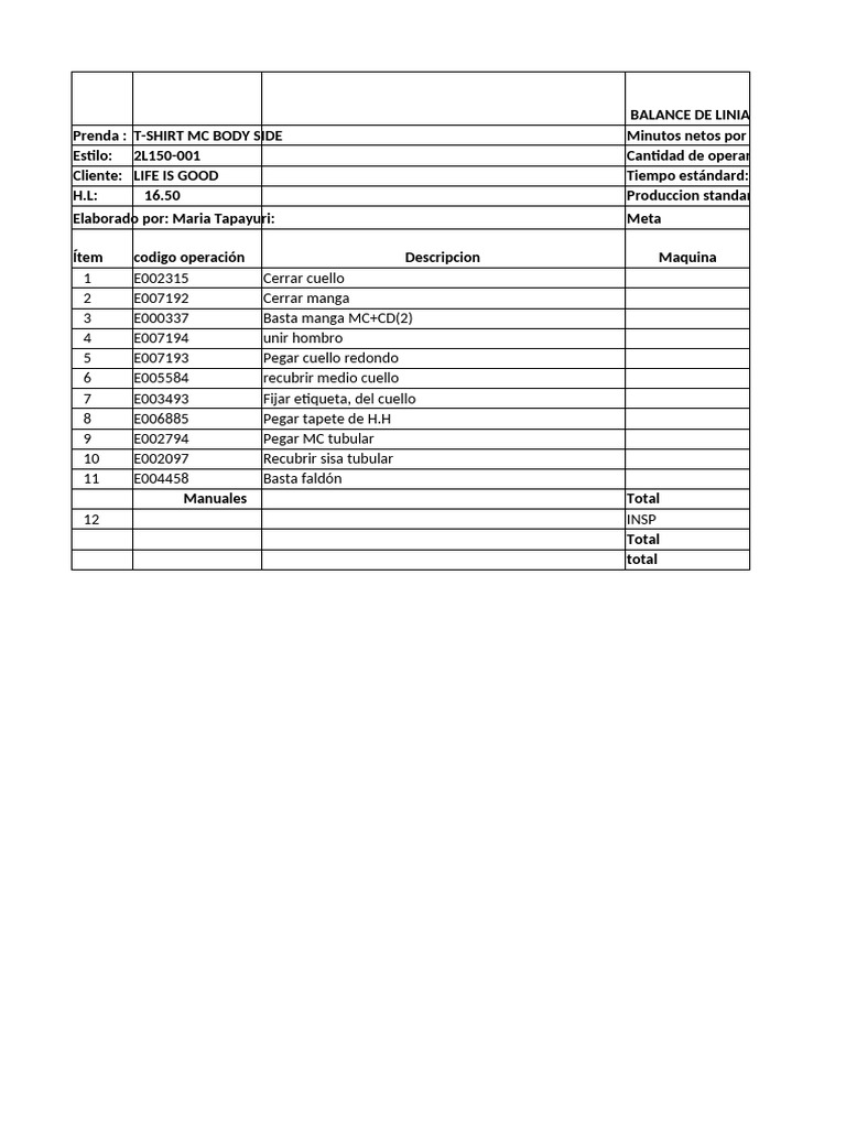 Balance de Linia | PDF