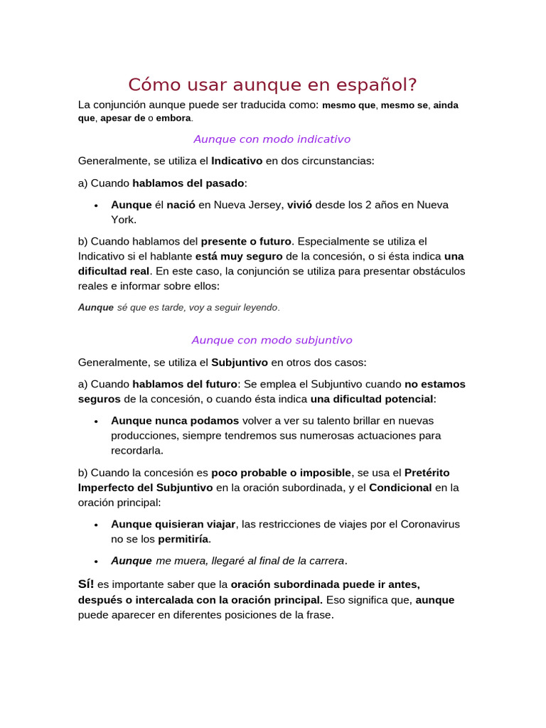 AUNQUE | PDF