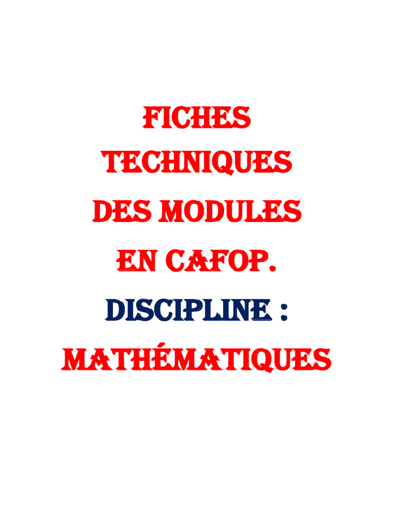 Fiche Module | PDF
